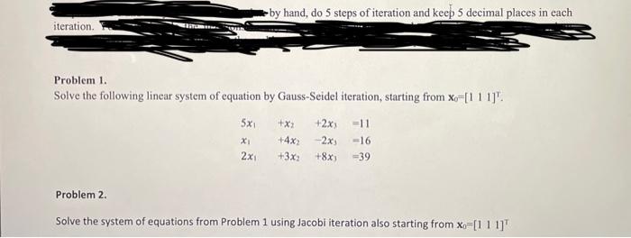 Solved Problem 1 Solve The Following Linear System Of 9969