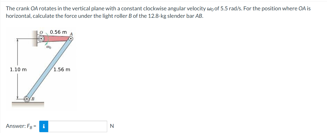 Solved The crank OA ﻿rotates in ﻿the vertical plane with a | Chegg.com