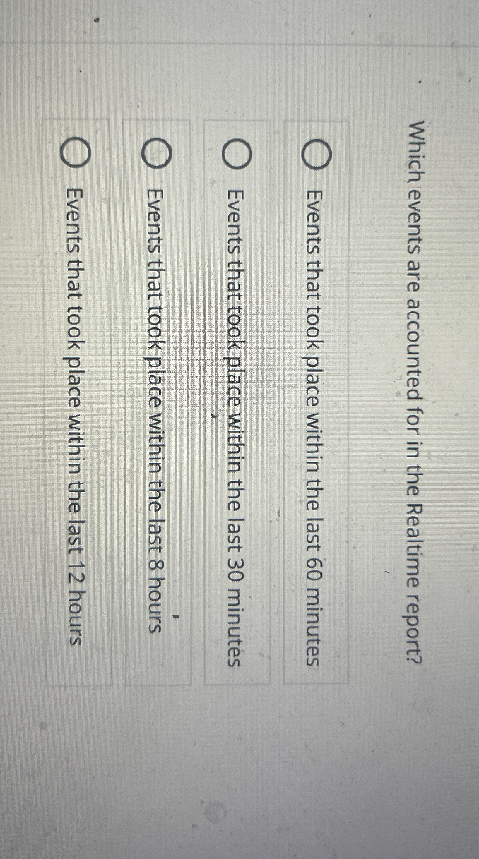 Solved Which events are accounted for in the Realtime | Chegg.com