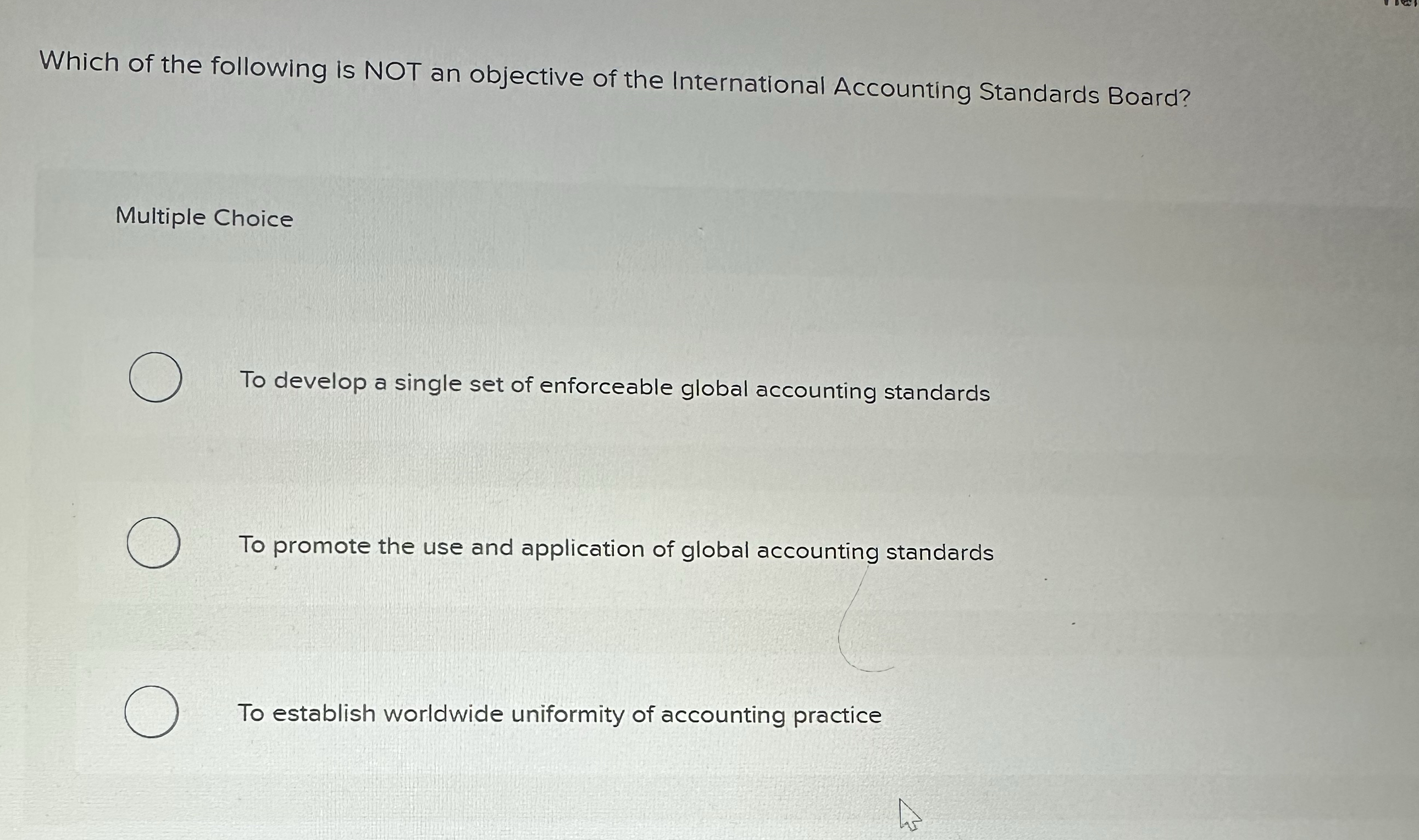 Solved Which of the following is NOT an objective of the | Chegg.com