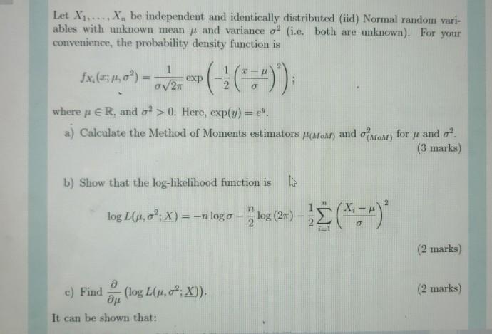Solved Let Xi....xbe independent and identically distributed | Chegg.com