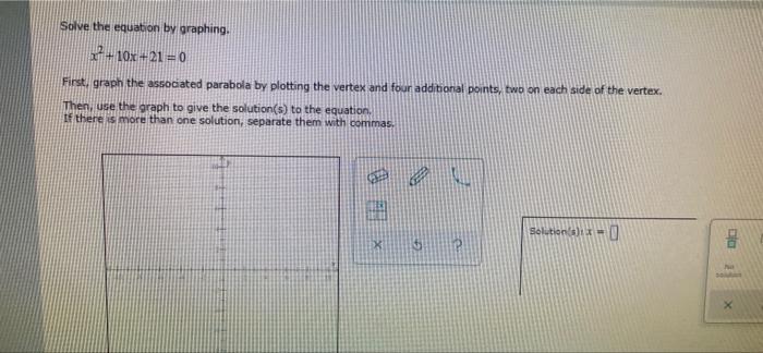Solved Solve the equation by graphing. 210x+21=0 First, | Chegg.com