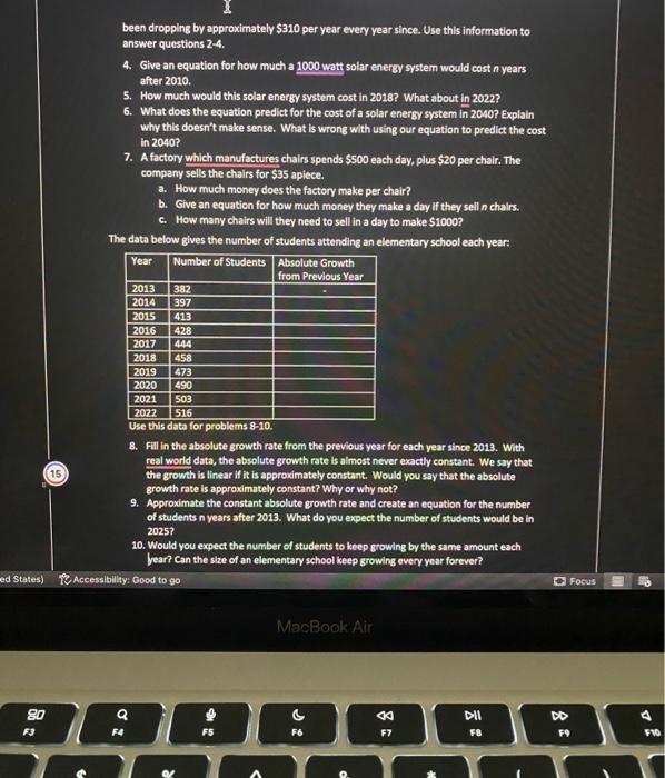 Solved All questions must be answered in order for it to | Chegg.com