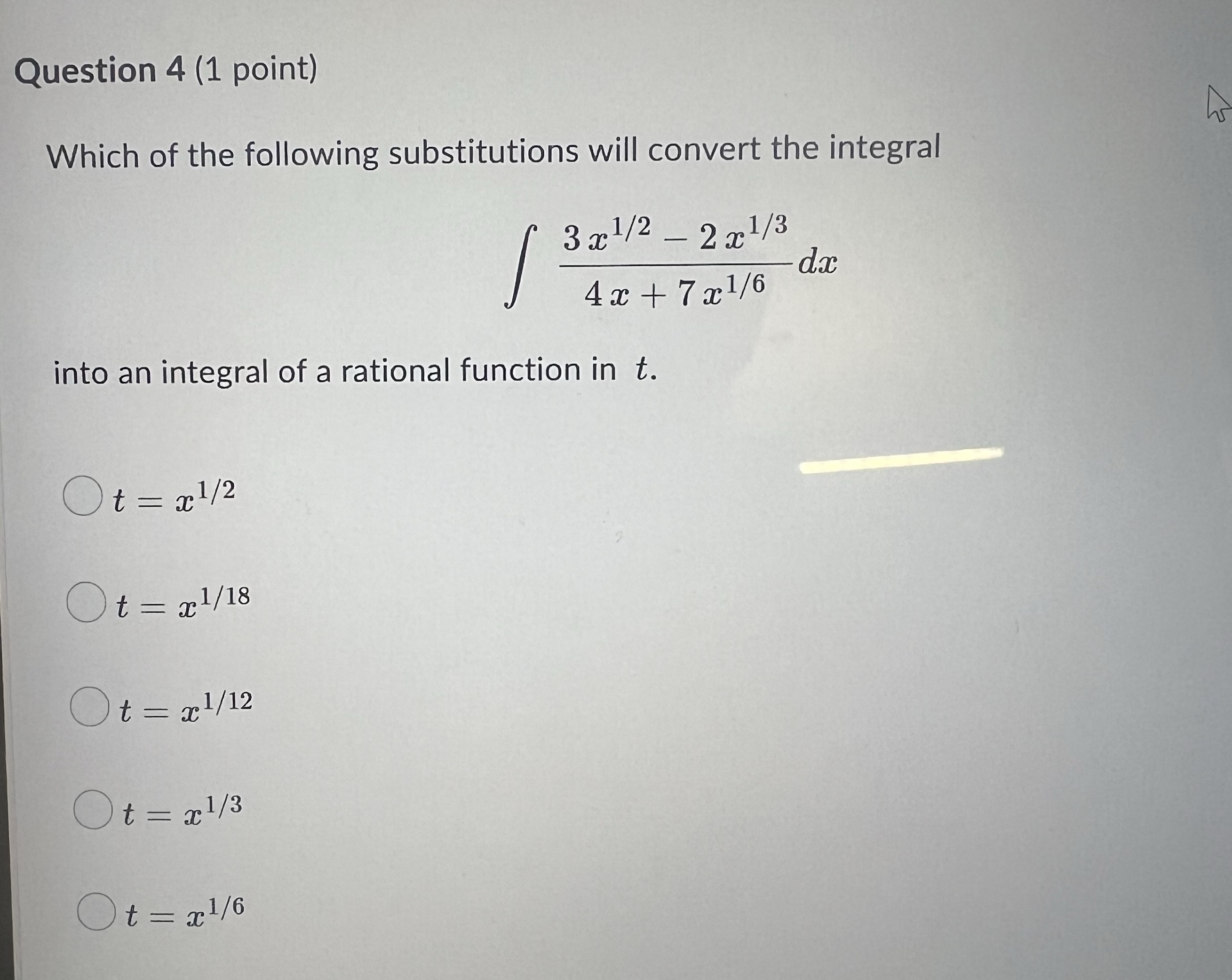 Solved Question 4 (1 ﻿point)Which of the following | Chegg.com