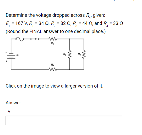 Solved Determine the voltage dropped across R4, | Chegg.com