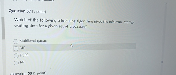 Solved Question 57 (1 ﻿point)Which of the following | Chegg.com