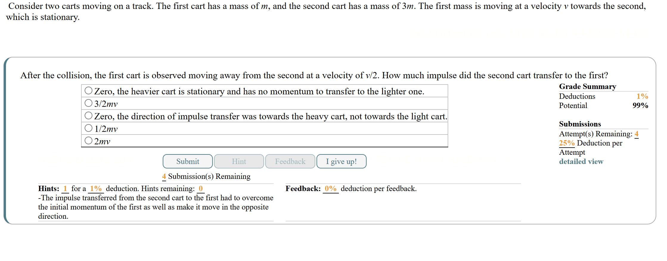Solved Consider two carts moving on a track. The first cart | Chegg.com