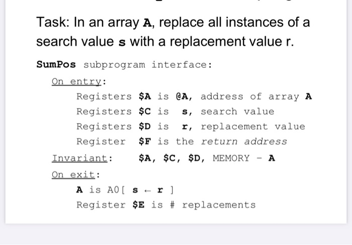 Task: In an array A, replace all instances of a | Chegg.com