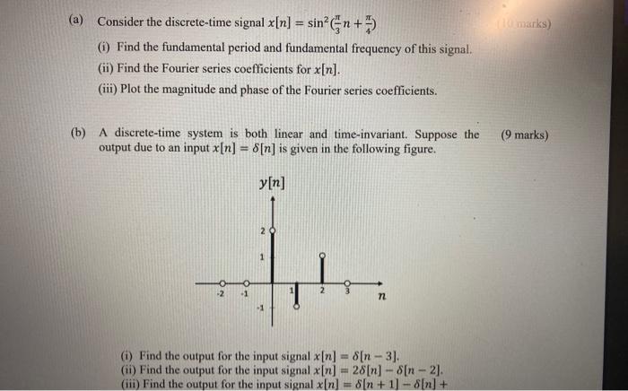 Solved (a) Consider the discrete-time signal | Chegg.com