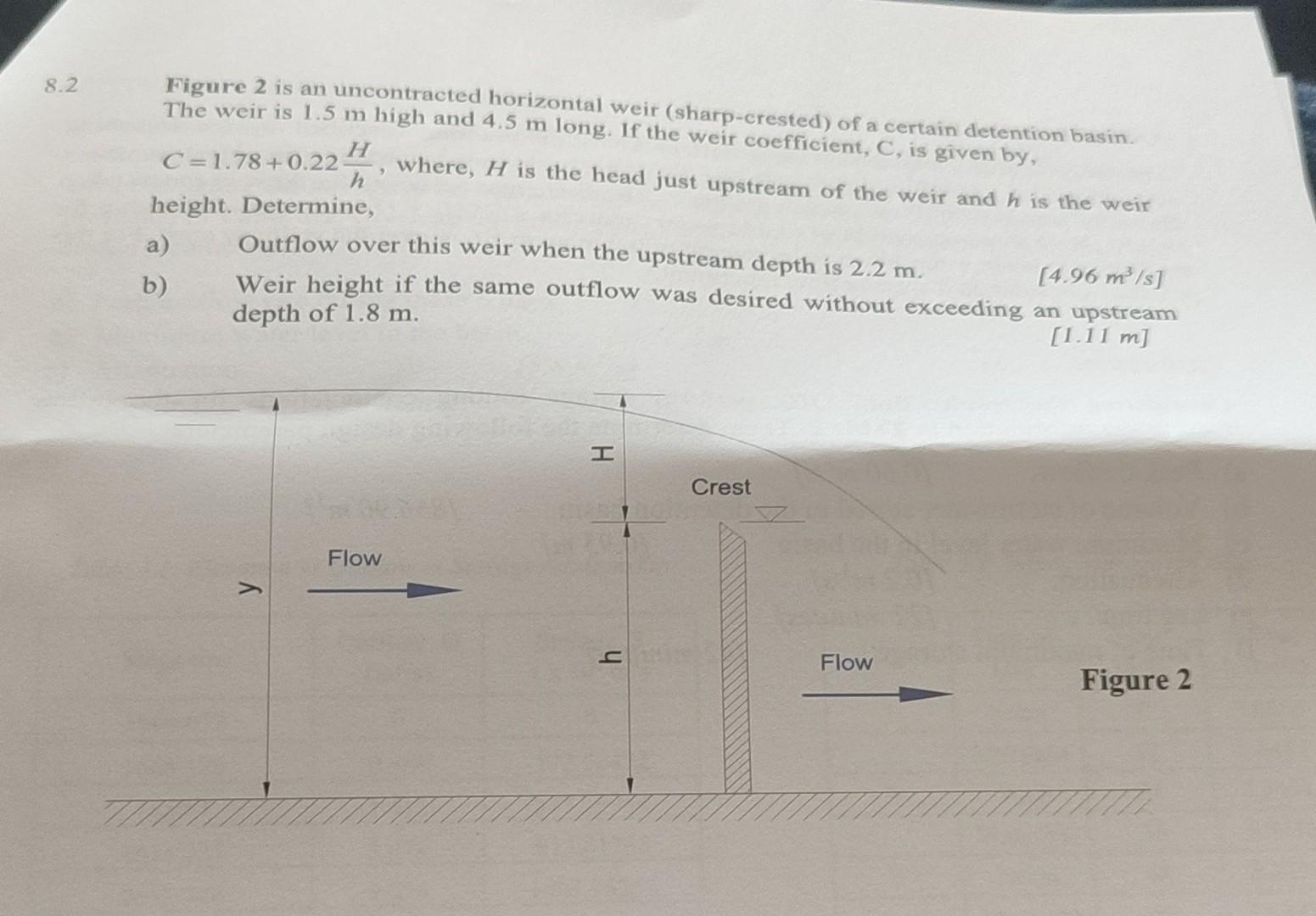 Solved The outflow structure of a detention basin is made up | Chegg.com