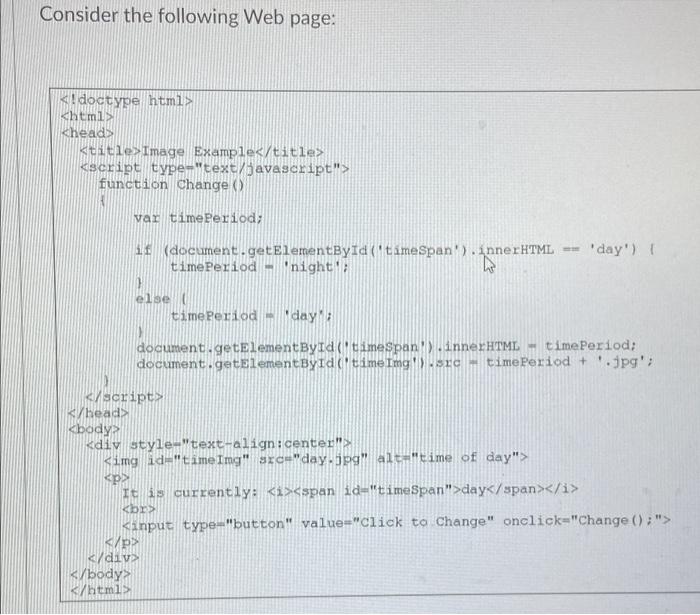 Solved Consider the following Web page: kl doctype html> | Chegg.com