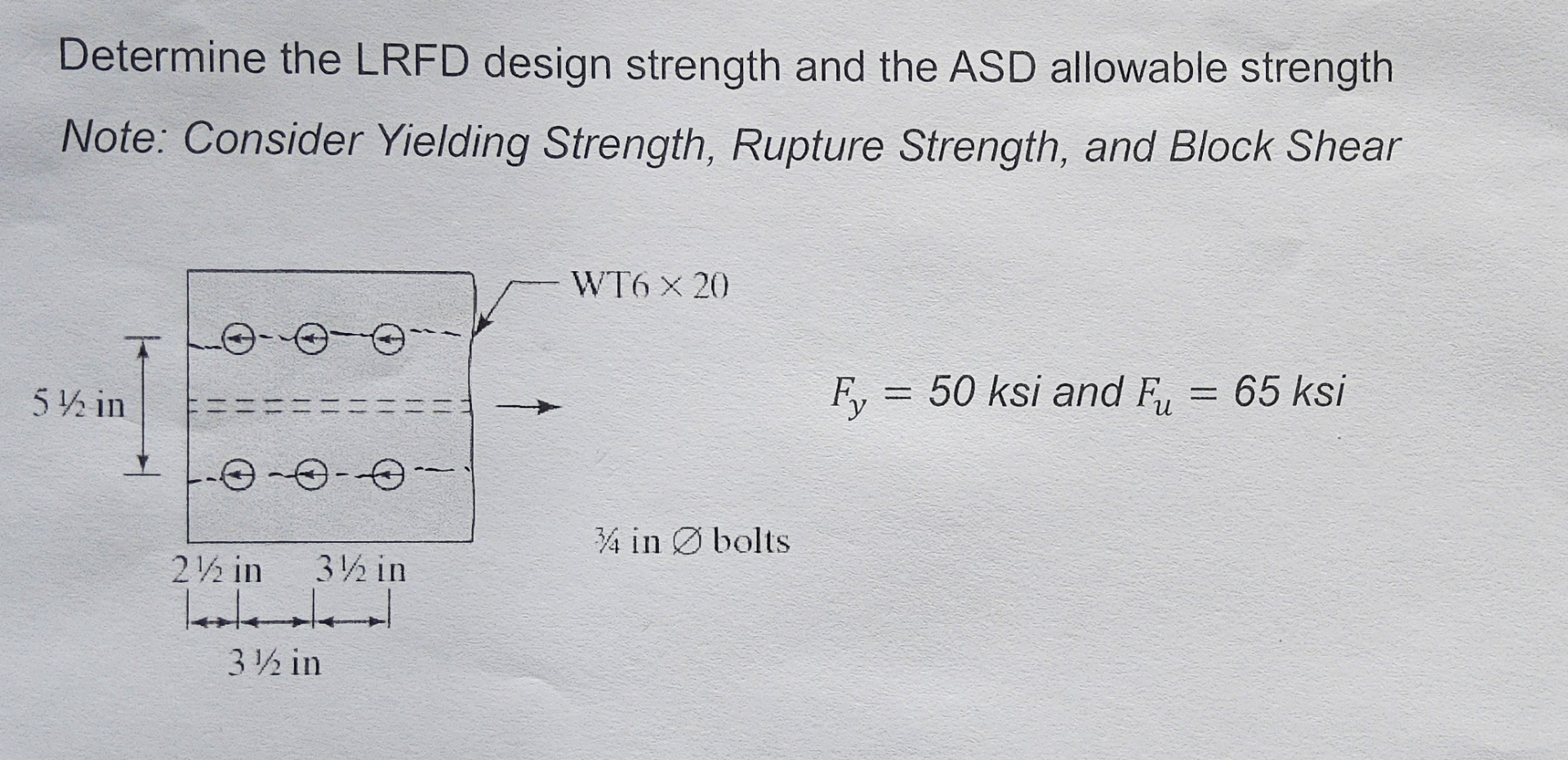 Solved Determine the LRFD design strength and the ASD | Chegg.com