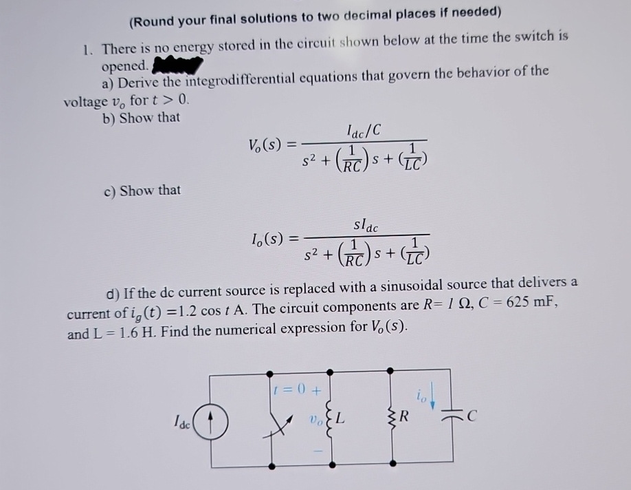 Solved (Round your final solutions to two decimal places if | Chegg.com
