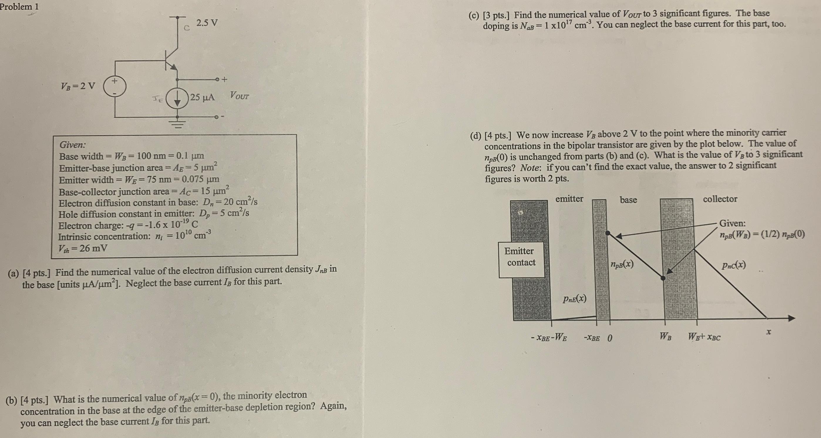 Solved Problem 1(c) [3 ﻿pts.] ﻿Find the numerical value of | Chegg.com