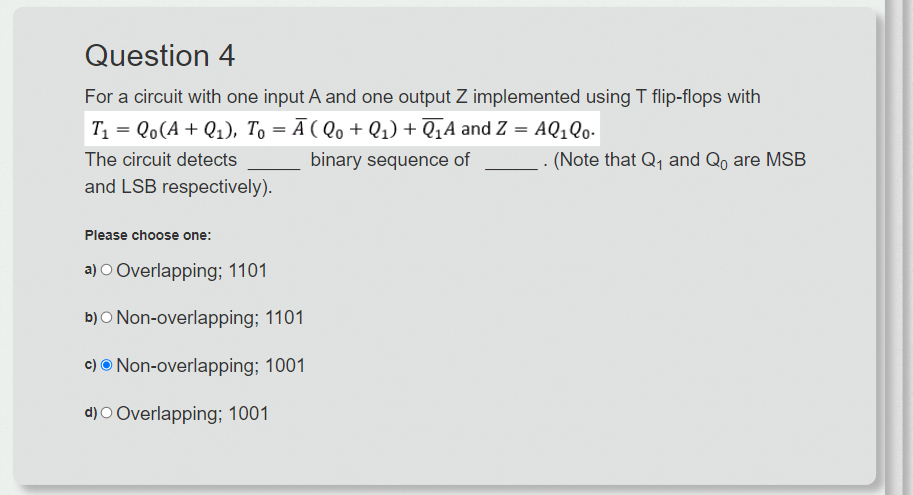 Solved Question 4For a circuit with one input A and one | Chegg.com