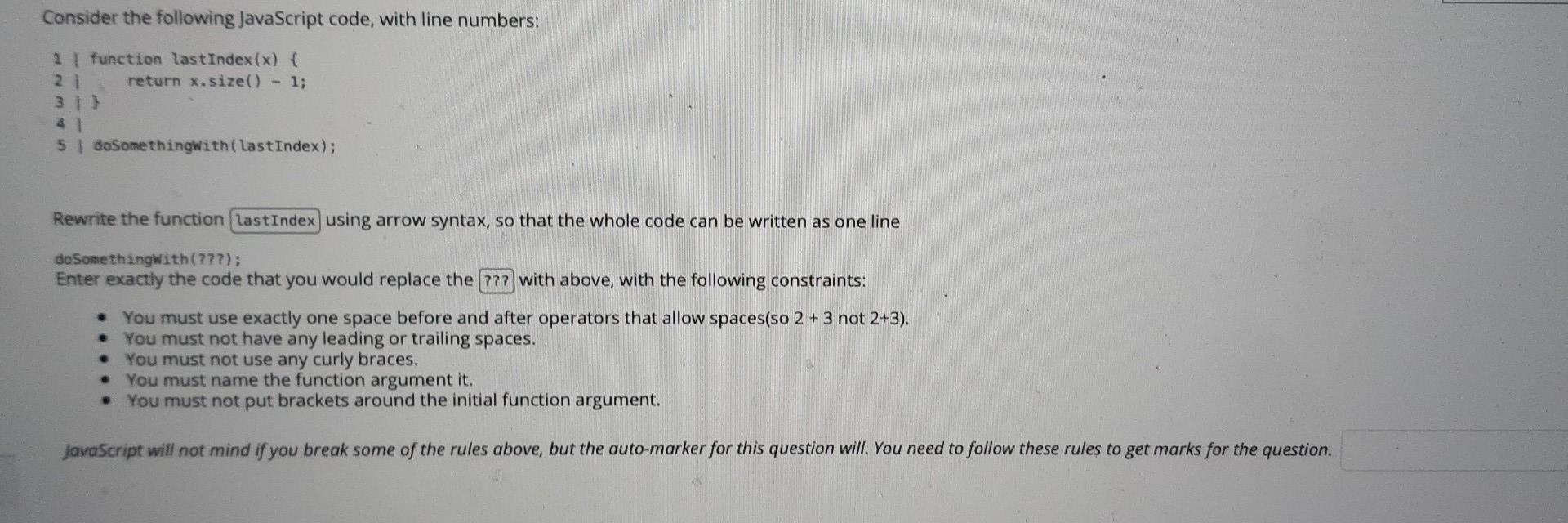 Solved Consider the following JavaScript code, with line | Chegg.com