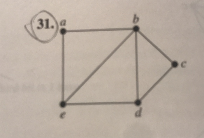 Solved Does the graph in exercise 31 have a hamilton path? | Chegg.com