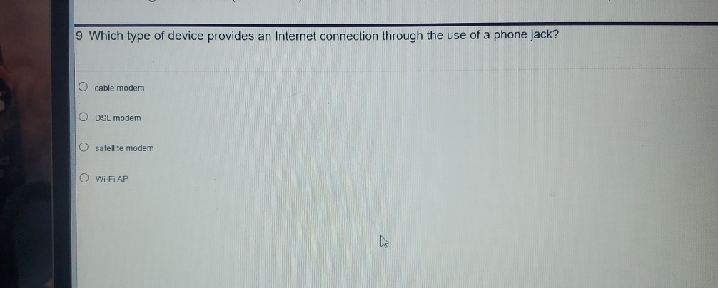 Solved 9 ﻿Which type of device provides an Internet | Chegg.com