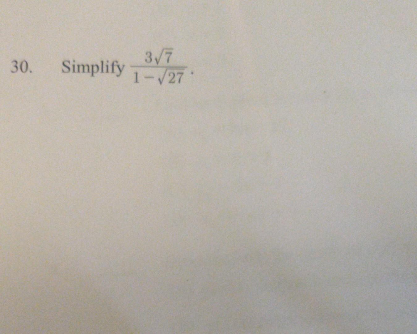 Solved 30. 37 Simplify 1-27 | Chegg.com