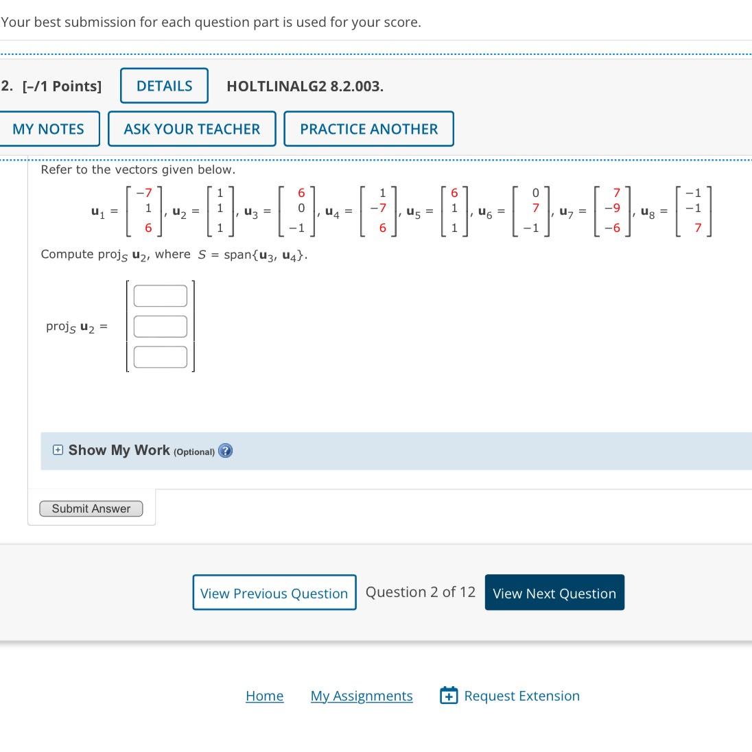 Solved Your best submission for each question part is used | Chegg.com