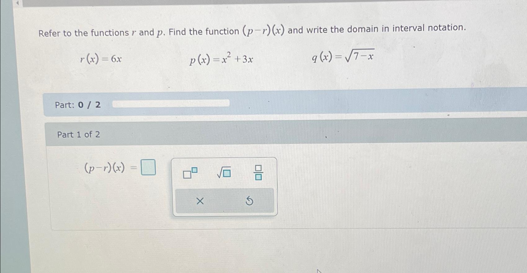 Solved Refer to the functions r ﻿and p. ﻿Find the function | Chegg.com