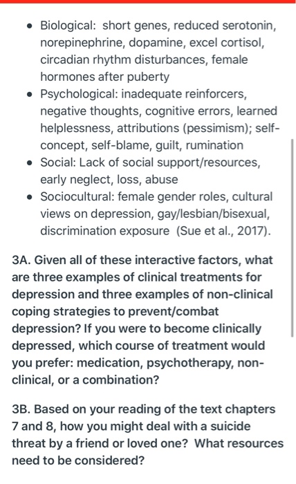 Solved According to the Multipath Model of Depression, a | Chegg.com
