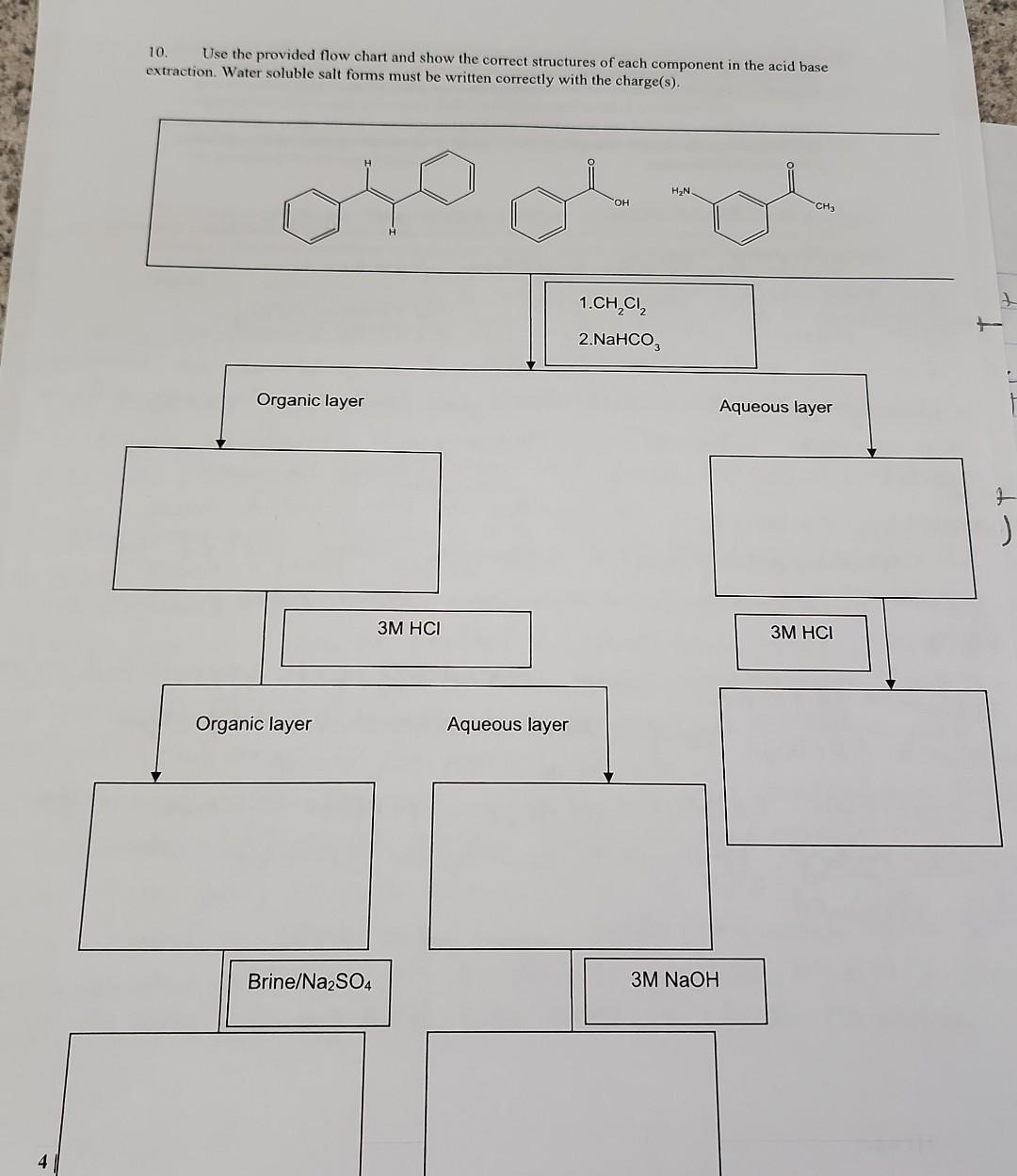 Solved 10. Use the provided flow chart and show the correct | Chegg.com