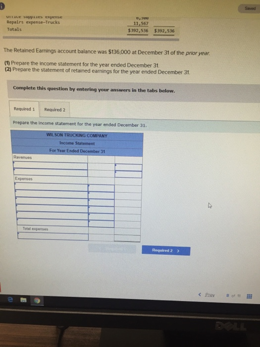 Solved Saved The following adjusted year-end trial balance | Chegg.com
