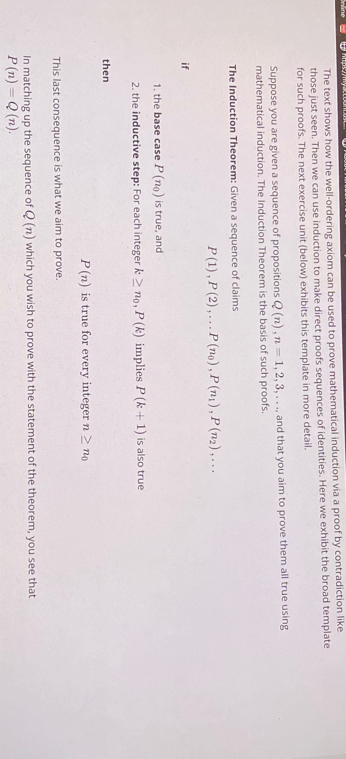 Solved The text shows how the well-ordering axiom can be | Chegg.com