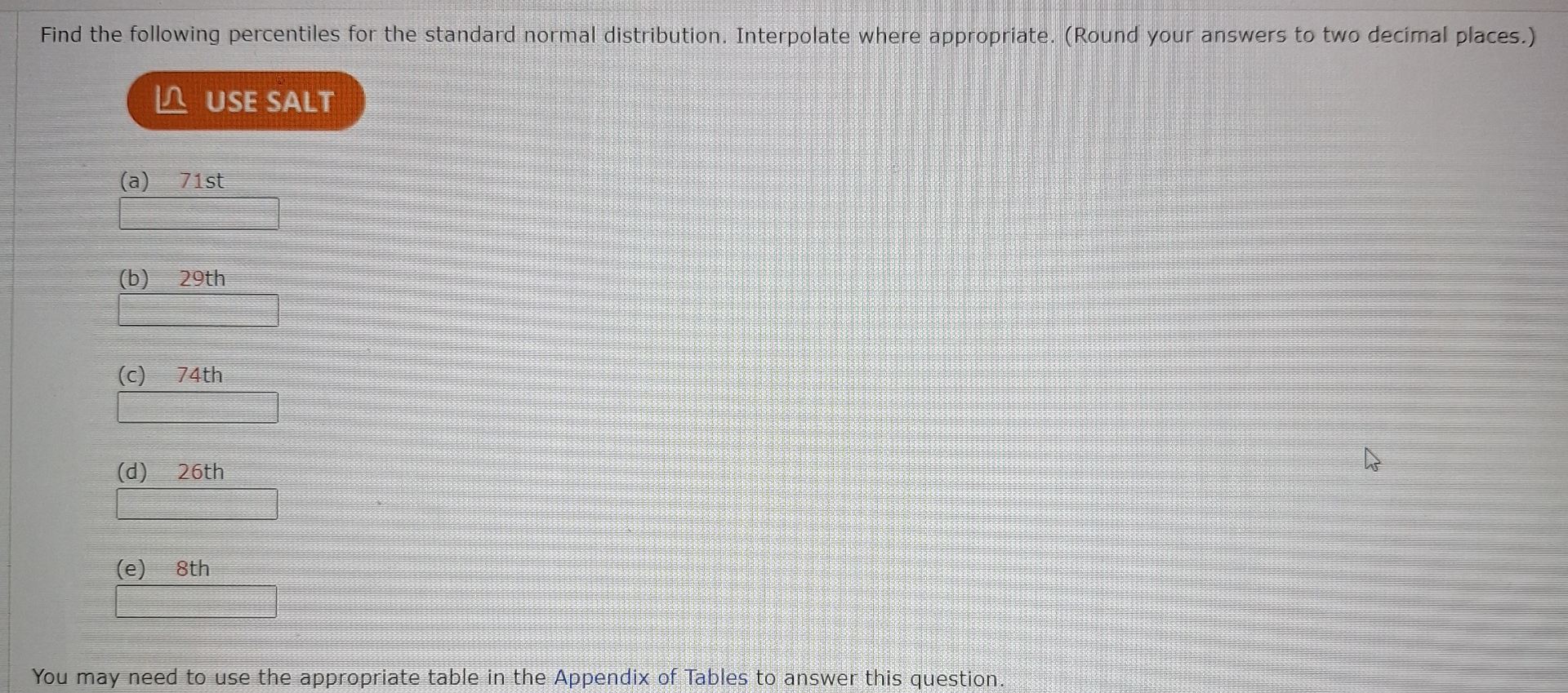 Solved Find the following percentiles for the standard | Chegg.com
