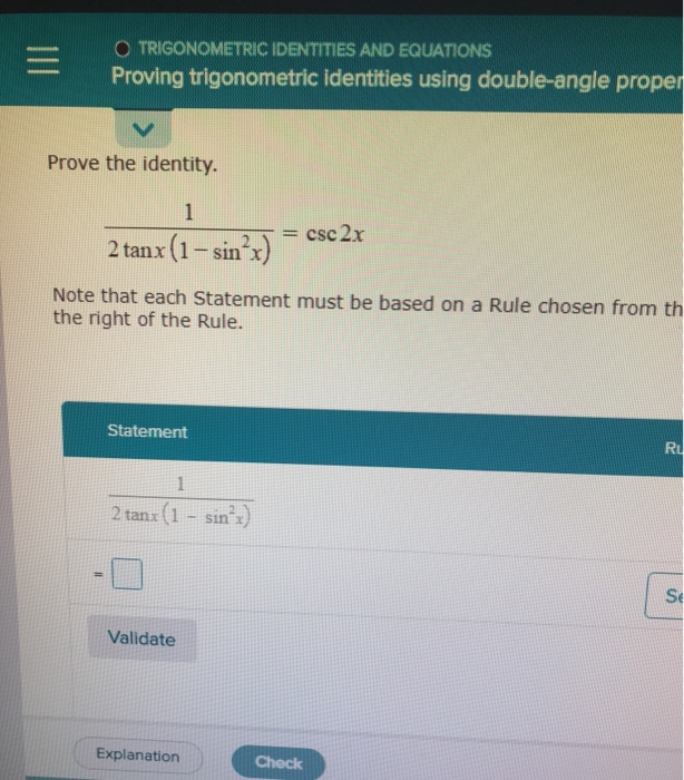 Solved O TRIGONOMETRIC IDENTITIES AND EQUATIONS, Proving | Chegg.com