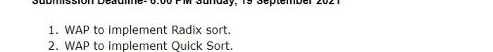 Solved 1. WAP to implement Radix sort. 2. WAP to implement | Chegg.com