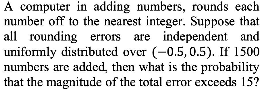 Solved A computer in adding numbers, rounds eachnumber off | Chegg.com