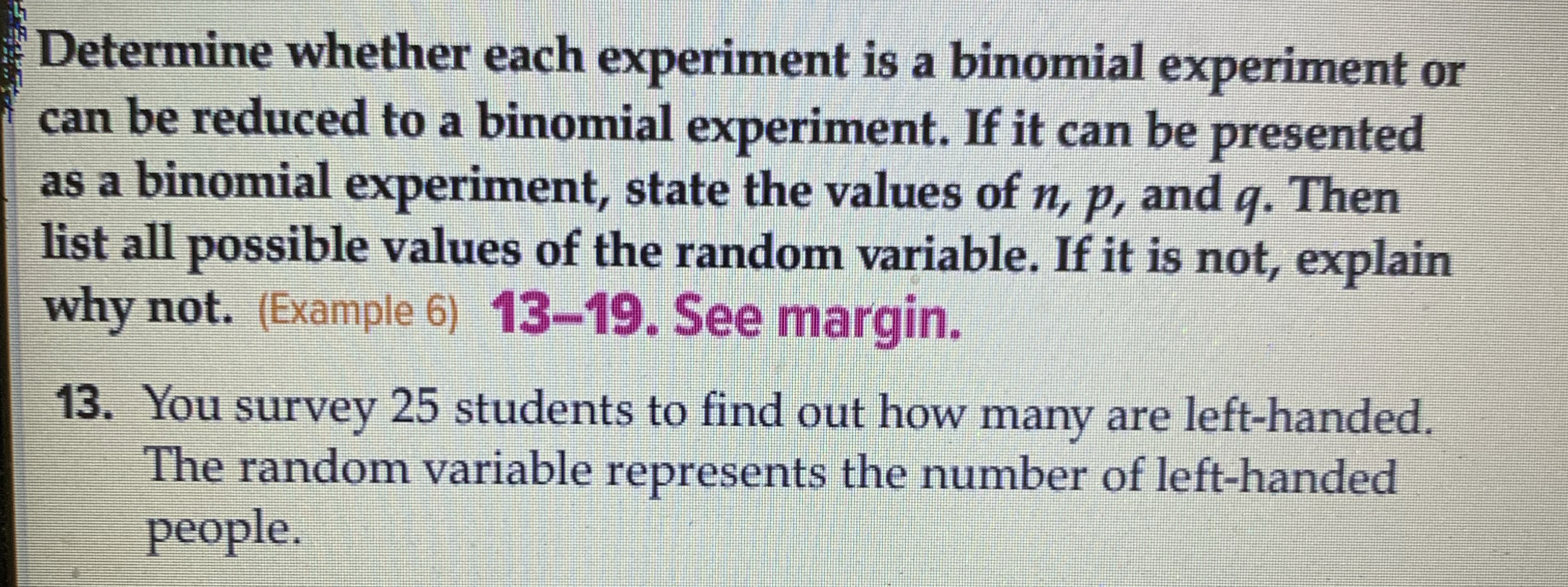 Solved Determine whether each experiment is a binomial | Chegg.com