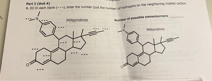 Solved Part 1 (Unit 4) 1. (6) In each blank (---), enter the | Chegg.com