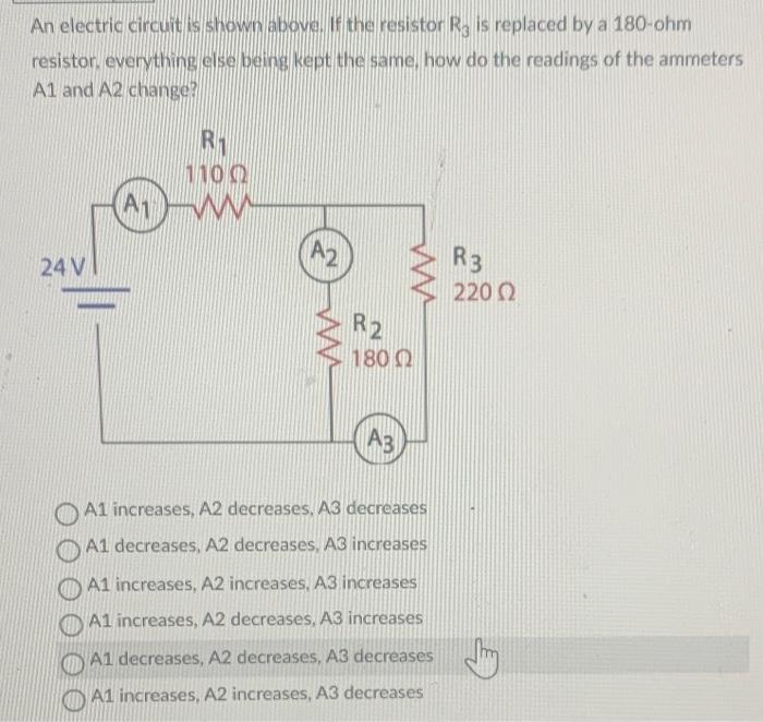 Solved An electric circuit is shown above. If the resistor | Chegg.com