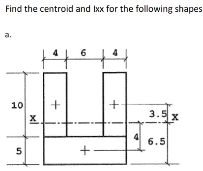 Solved Find the centroid and Ixx for the following shapesa. | Chegg.com