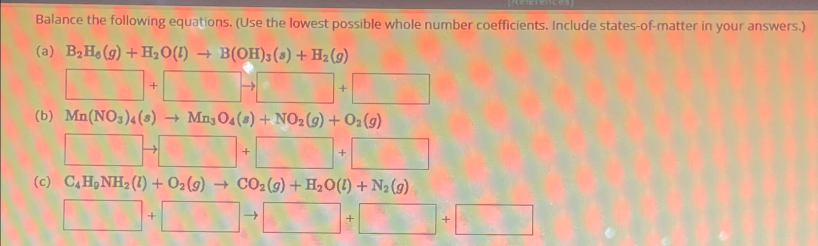 Solved Balance the following equations. (Use the lowest | Chegg.com