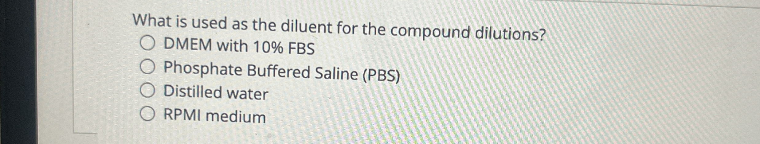 Solved What is used as the diluent for the compound | Chegg.com