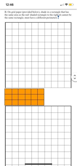 Solved 12. A. On grid paper (provided below), shade in a | Chegg.com