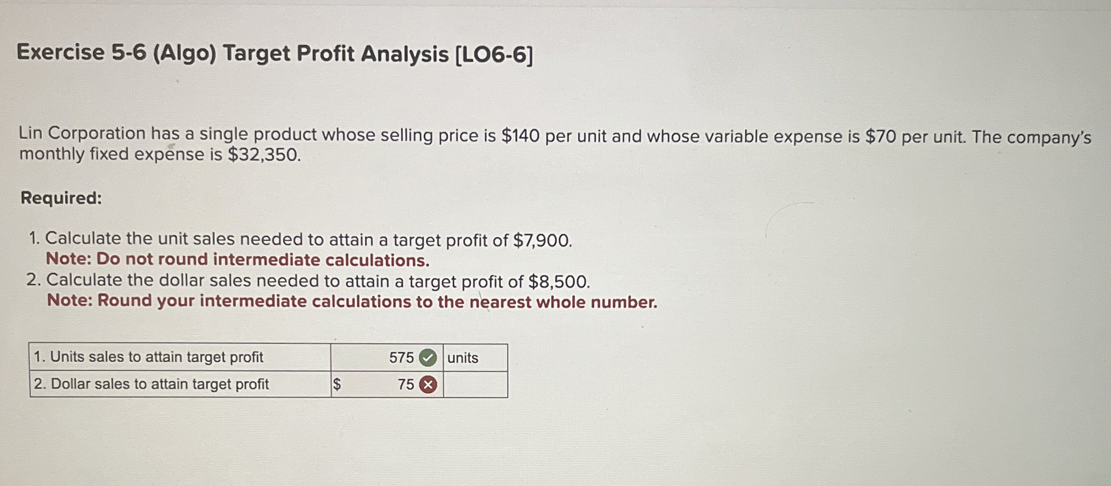 Solved Exercise 5-6 (Algo) ﻿Target Profit Analysis | Chegg.com