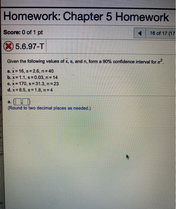 Solved Homework Chapter 5 Homework Score 0 Of 1 Pt 16 Of