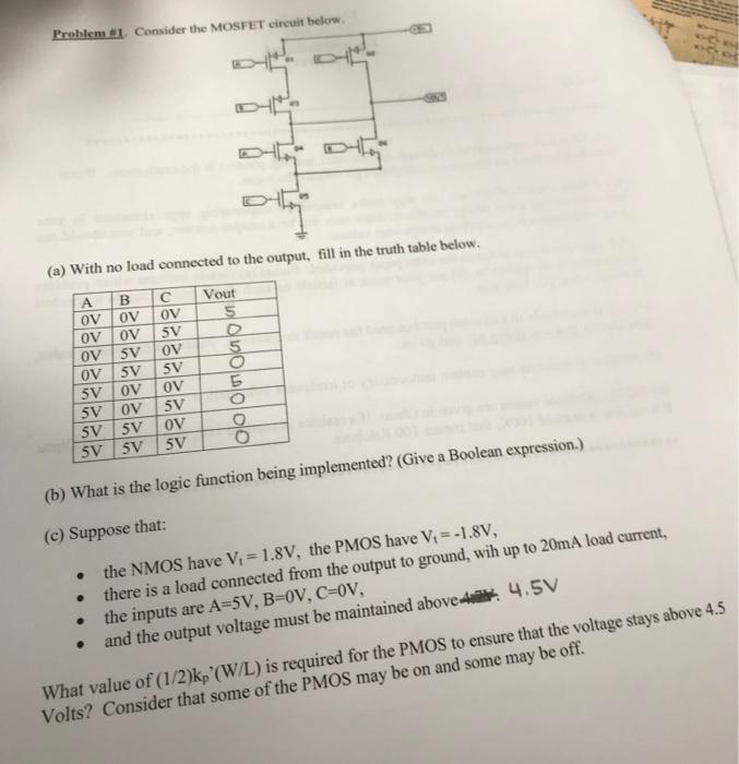 Solved Problem a1. Consider the (a) With no load connected | Chegg.com