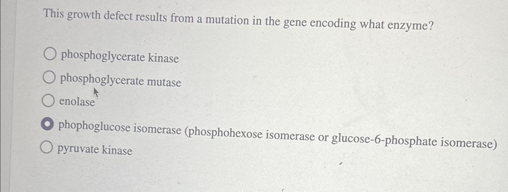 Solved This growth defect results from a mutation in the | Chegg.com