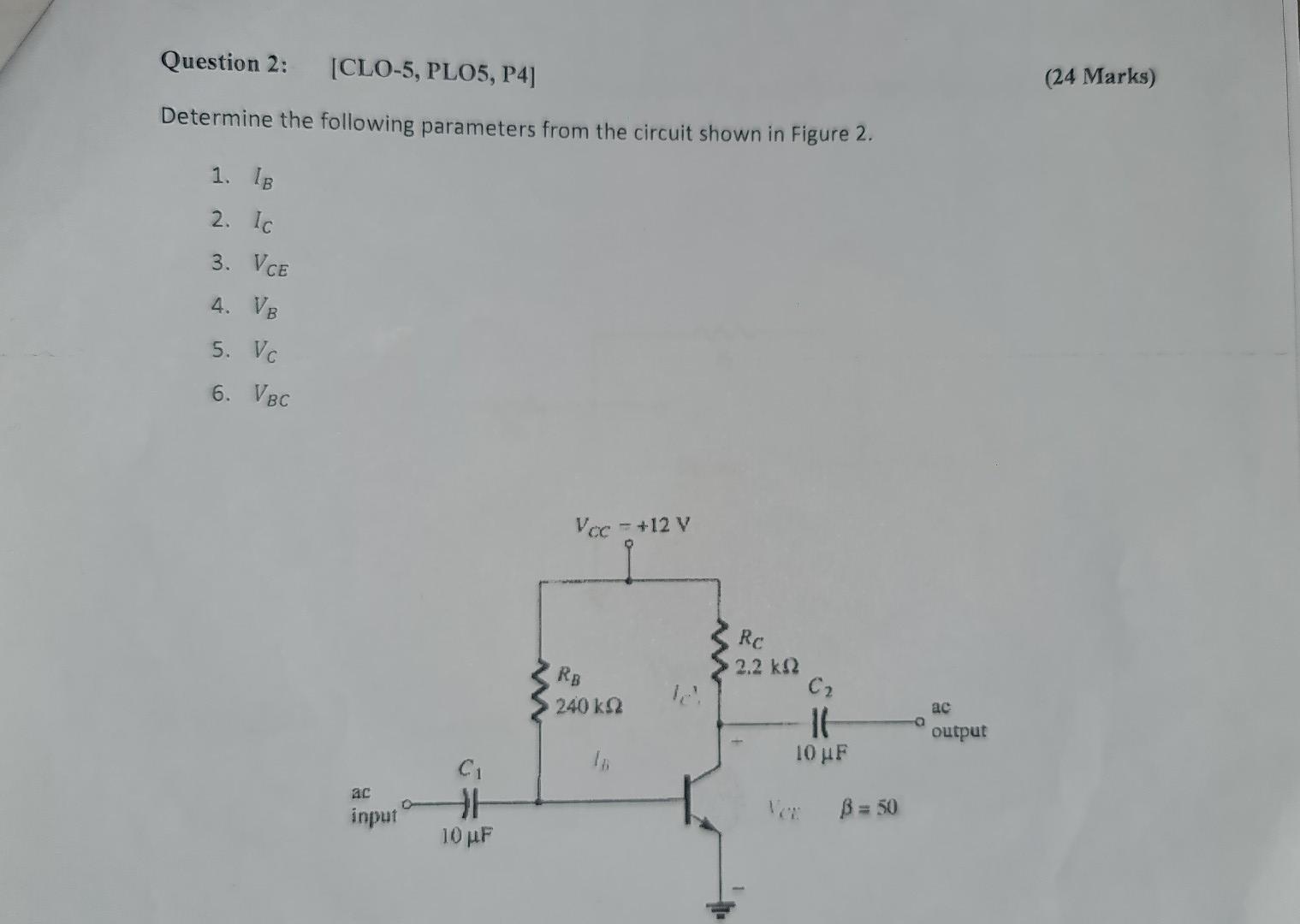 Solved Question 2: [CLO-5, PLO5, P4] Determine the following | Chegg.com
