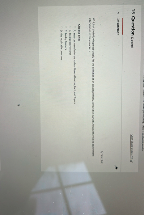 Solved 15 ﻿Question (2points)Open Ebook section 9.1Z1st | Chegg.com