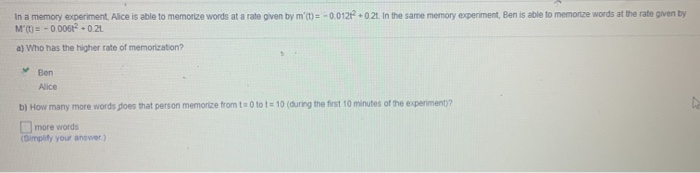 Solved In a memory experiment, Alice is able to memorize | Chegg.com