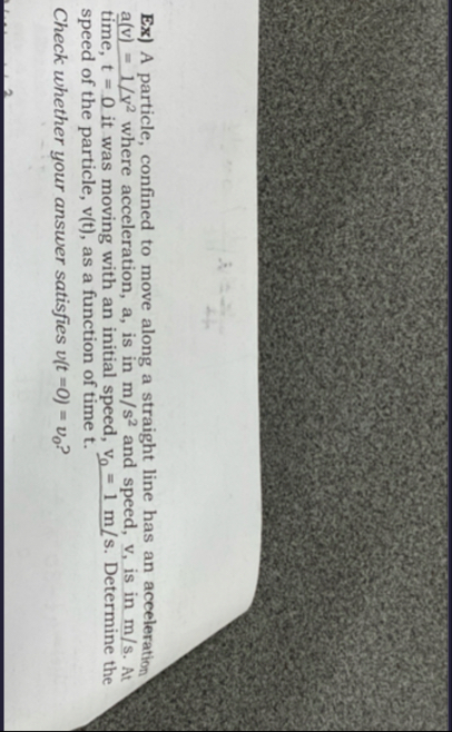 Solved Ex) ﻿A particle, confined to move along a straight | Chegg.com