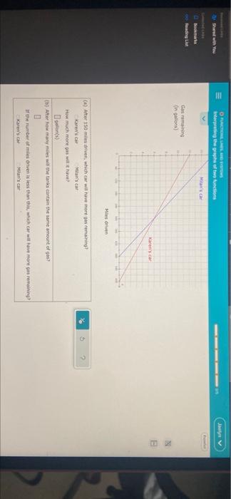 lll DRUGIES Interpreting the graphs of two functions | Chegg.com