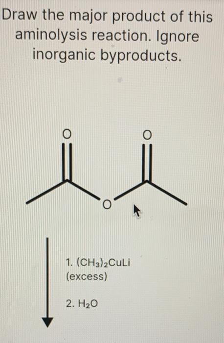 Solved Draw the major product of this aminolysis reaction. | Chegg.com